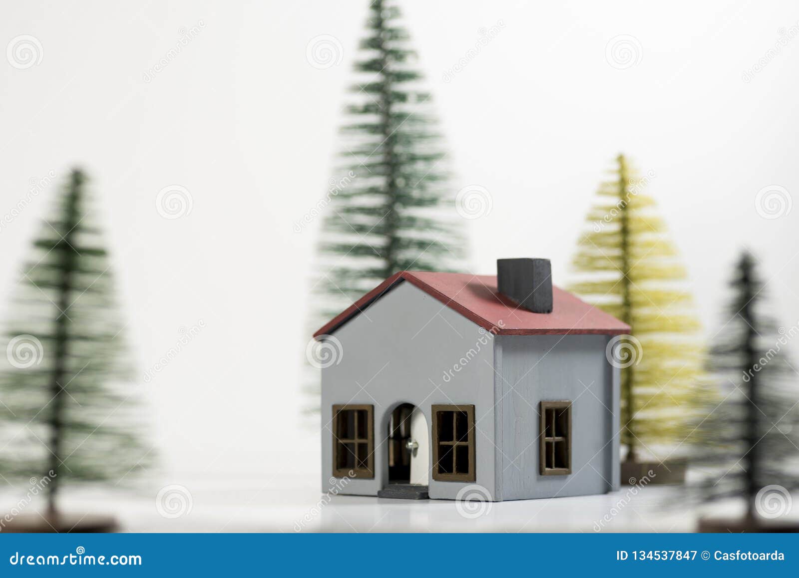 Handmade House with Pine Trees Stock Image - Image of architecture ...