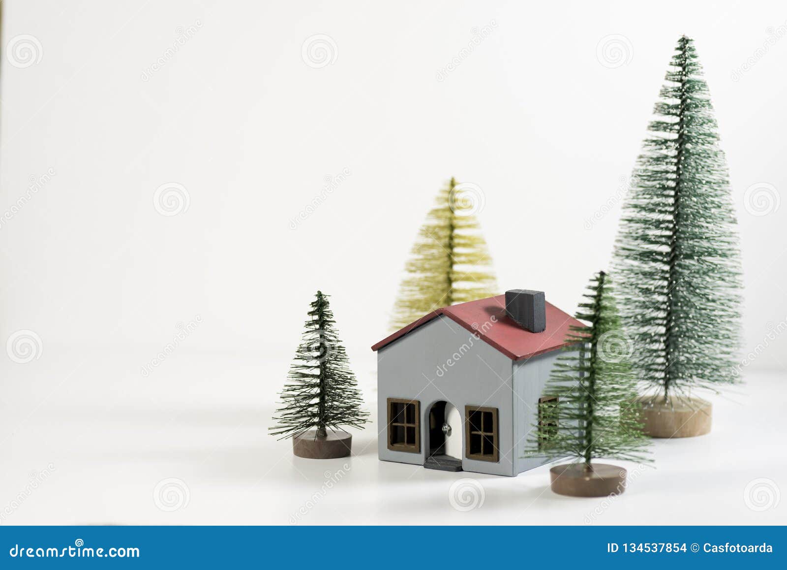 Handmade House with Pine Trees Stock Photo - Image of home, pine: 134537854