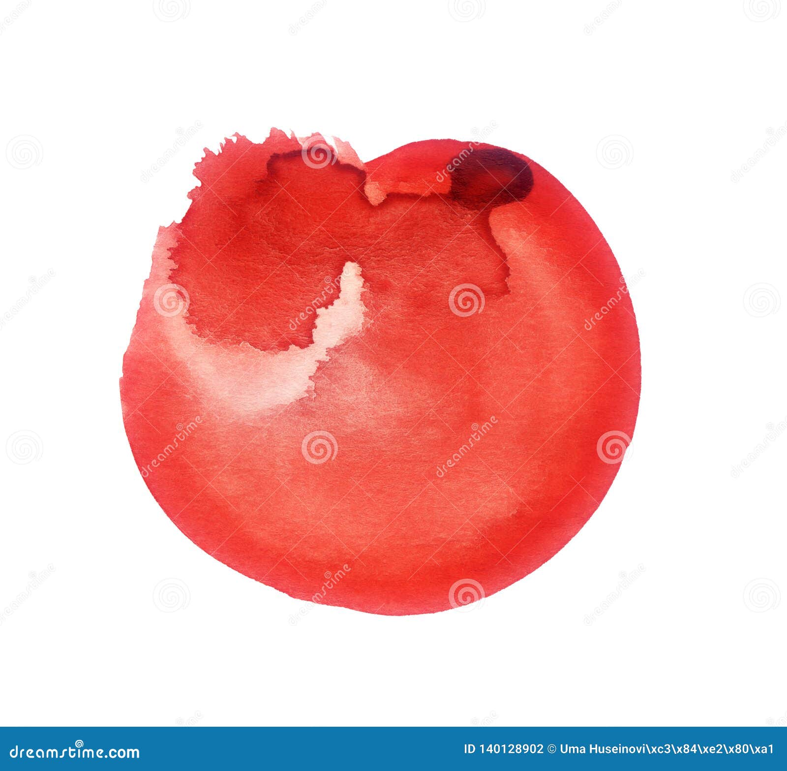 Bright Blob of Red Watercolor Stock Illustration - Illustration of ...