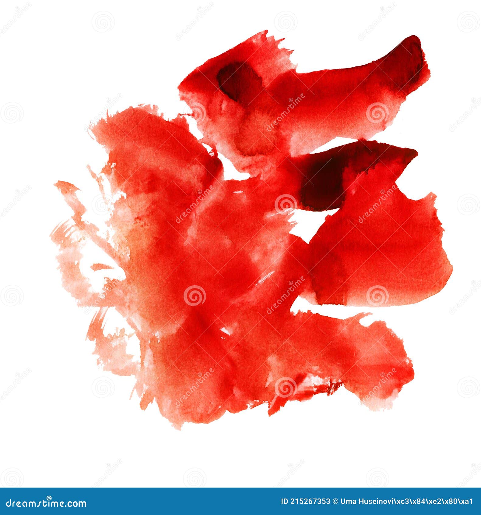 A Splash of Red Watercolor stock image. Image of handmade - 215267353