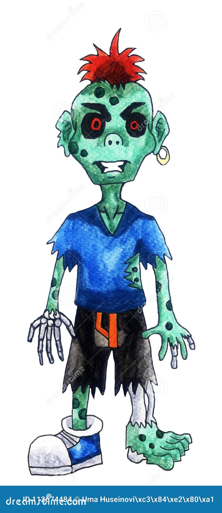 Evil Red Haired Zombie stock illustration. Illustration of dangerous ...