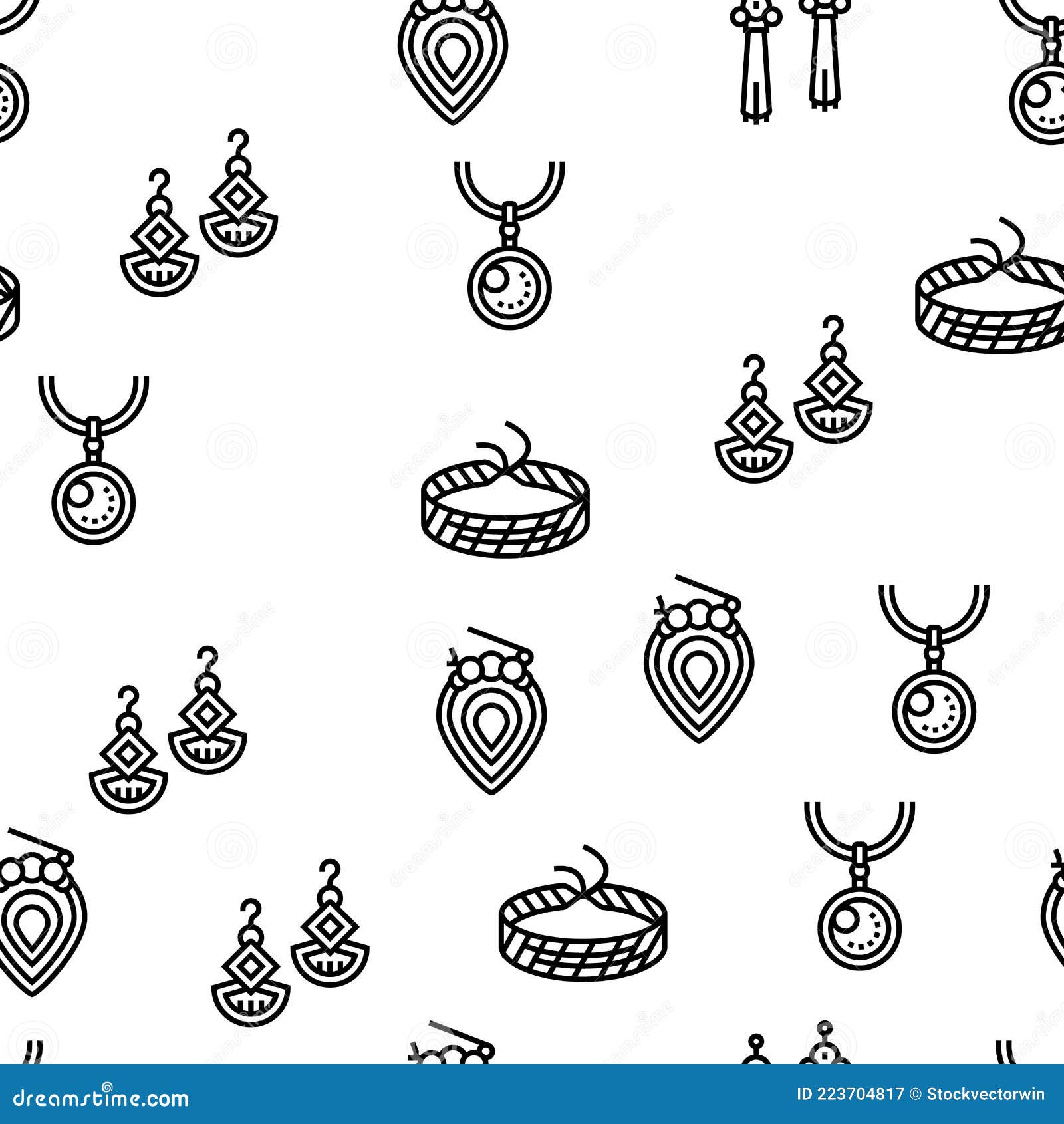Handmade Jewellery Vector Seamless Pattern Stock Vector - Illustration ...