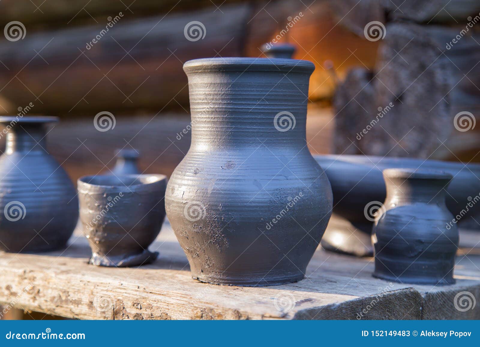 Handmade jugs in a row stock image. Image of handwork - 152149483