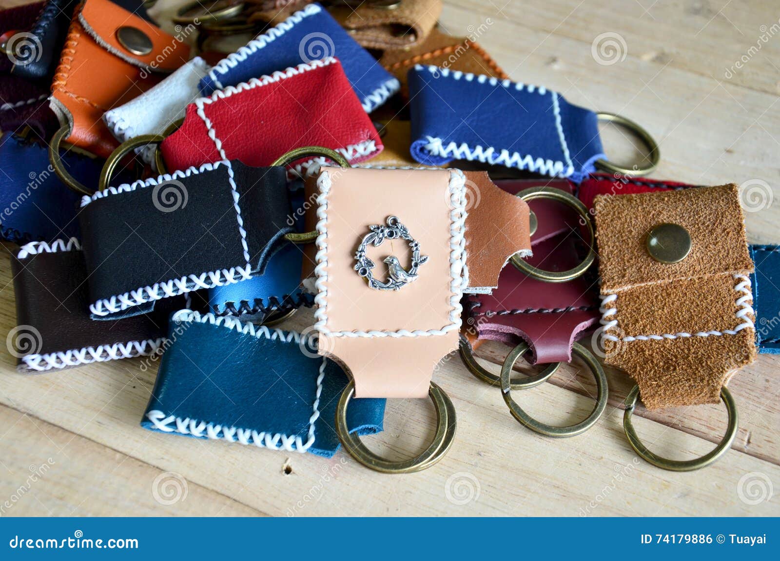 Handmade Key Ring Made from Leather Stock Photo - Image of doll ...