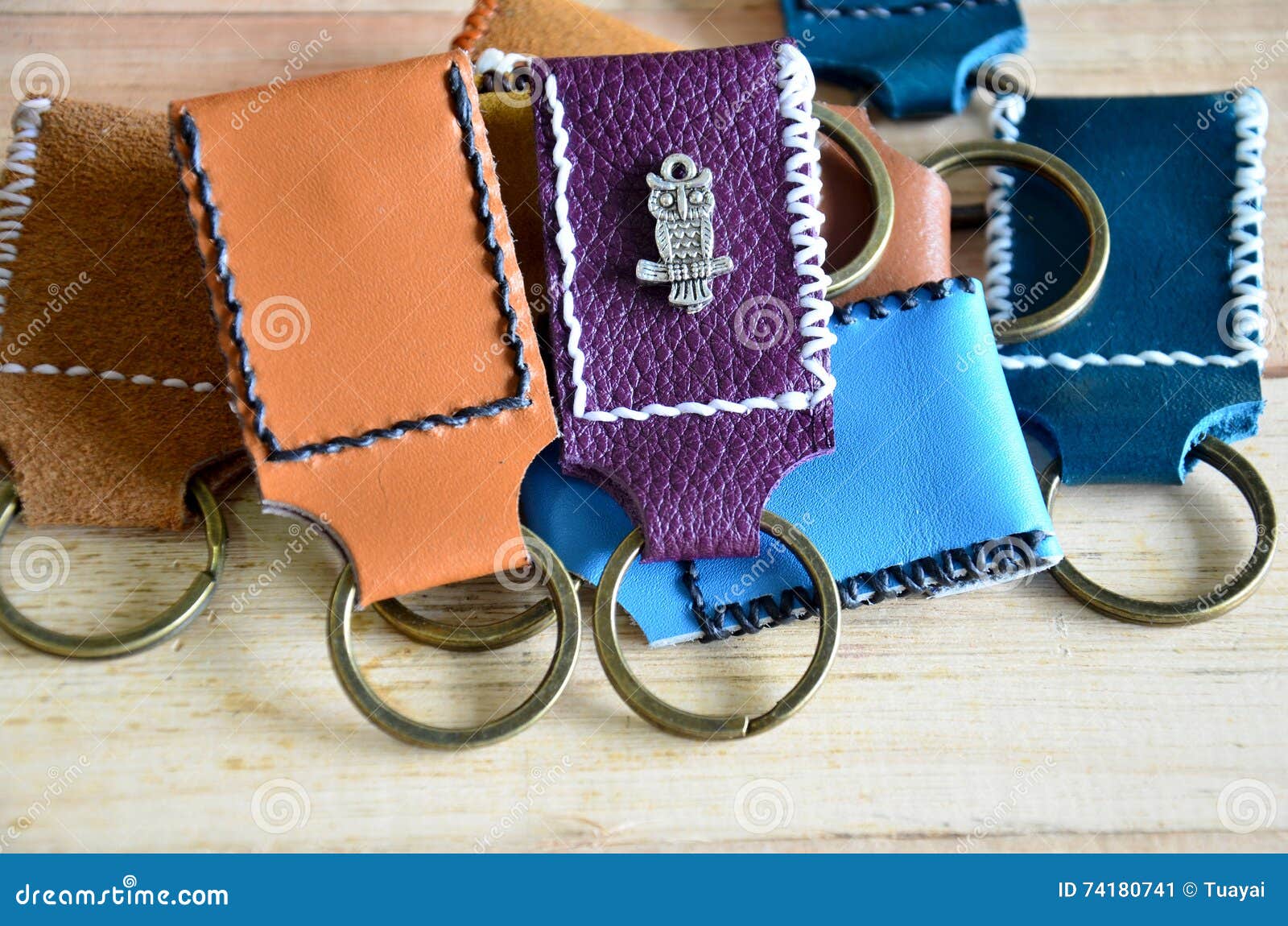 Handmade Key Ring Made from Leather Stock Image - Image of elegant ...