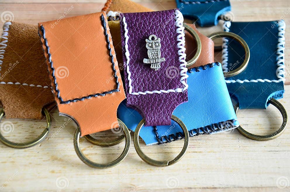 Handmade Key Ring Made from Leather Stock Image - Image of elegant ...