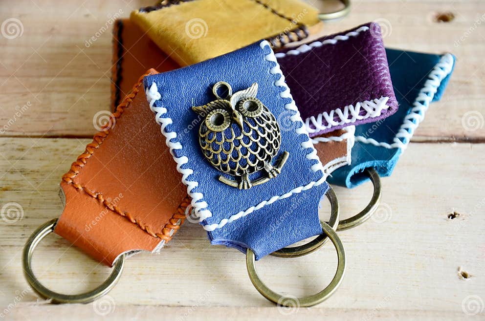Handmade Key Ring Made from Leather Stock Photo - Image of design, home ...