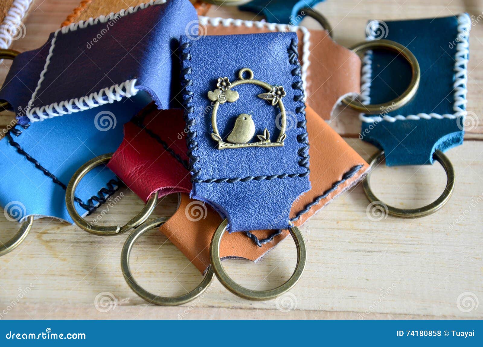 Handmade Key Ring Made from Leather Stock Photo - Image of leathercraft ...
