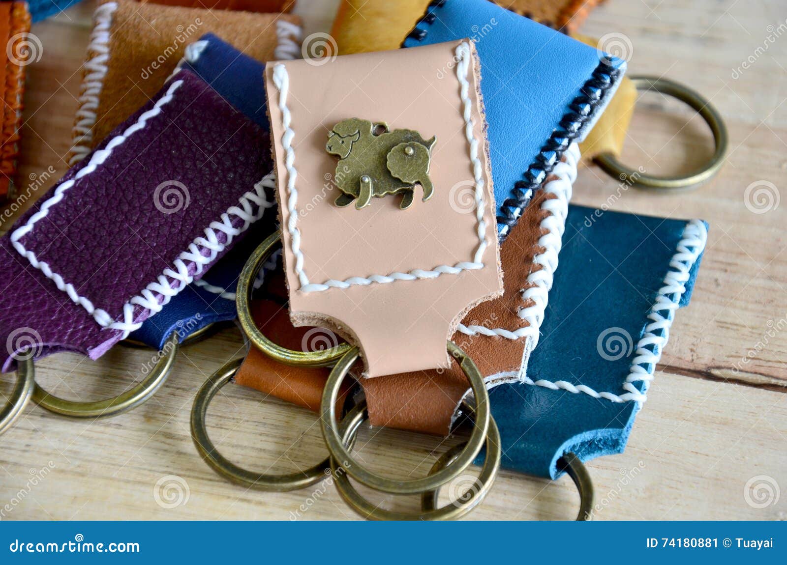 Handmade Key Ring Made from Leather Stock Image - Image of leather ...