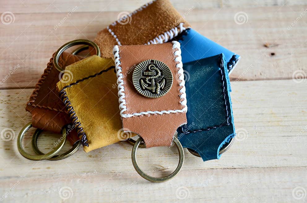 Handmade Key Ring Made from Leather Stock Photo - Image of product ...