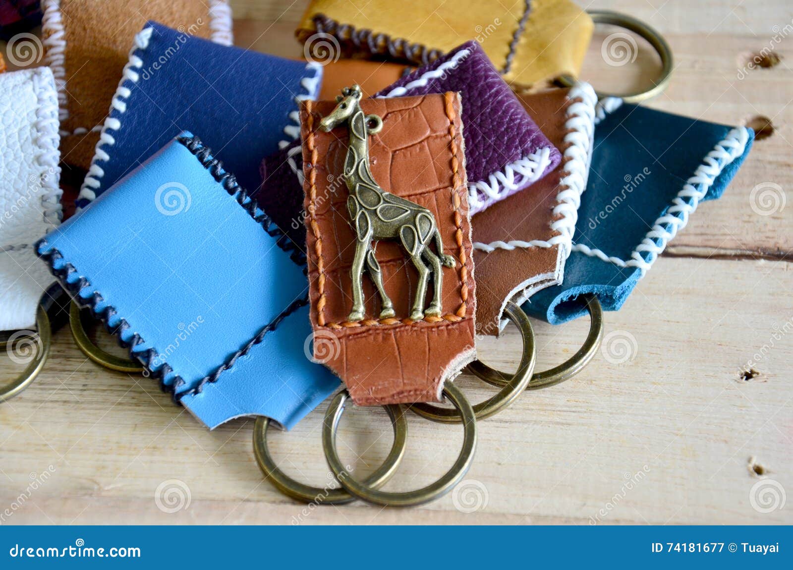 Handmade Key Ring Made from Leather Stock Image - Image of handicraft ...
