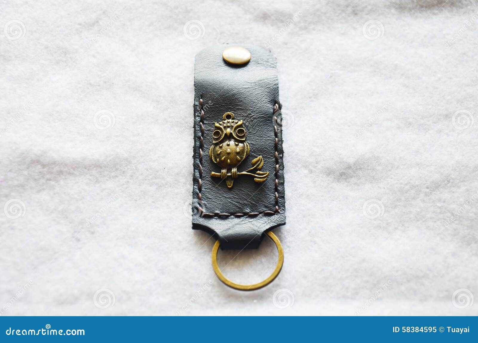 Handmade Key Ring and Small Bag Stock Image - Image of metal, design ...