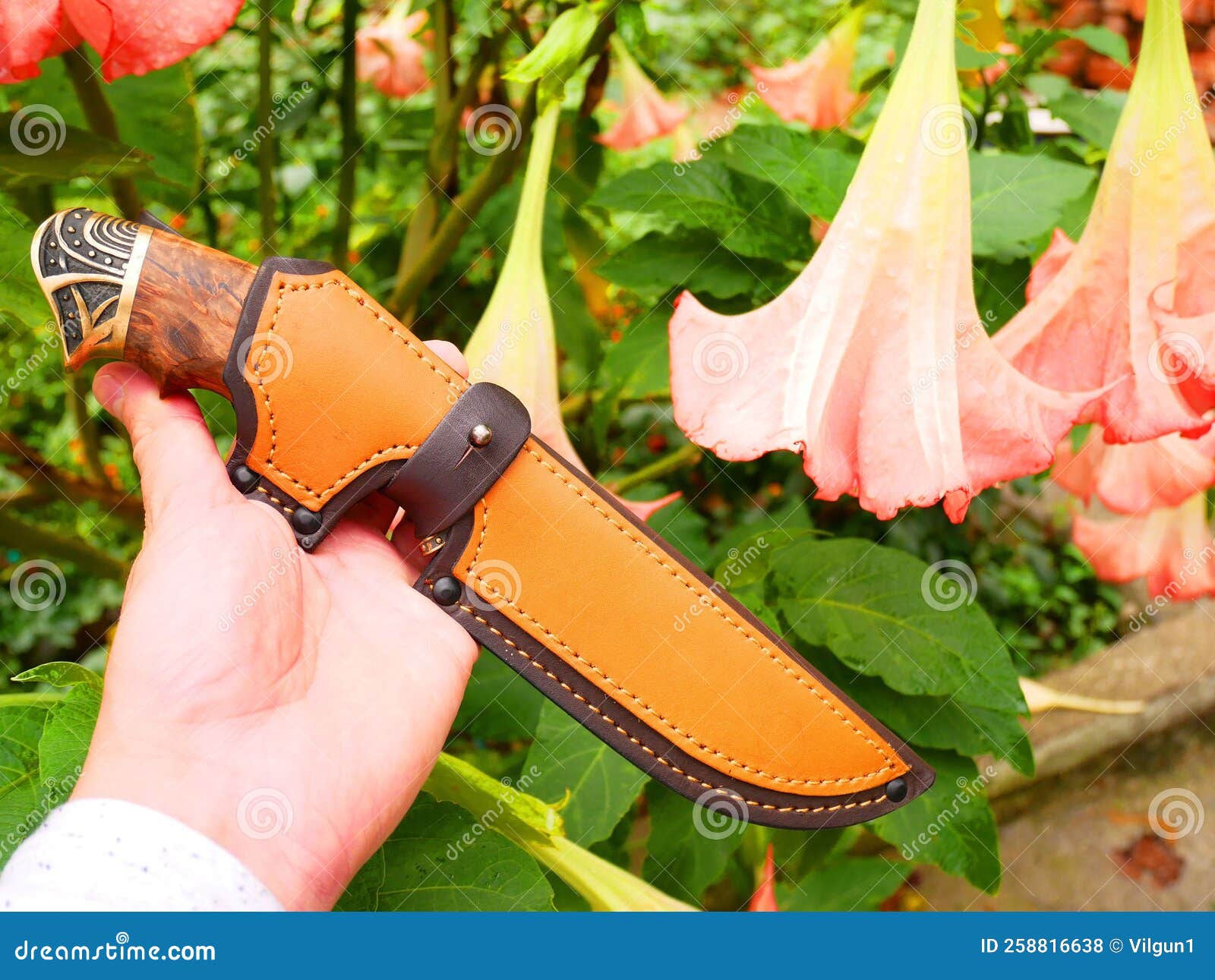 A Handmade Knife. Caucasian Handmade Knife from the Forge Stock Photo ...