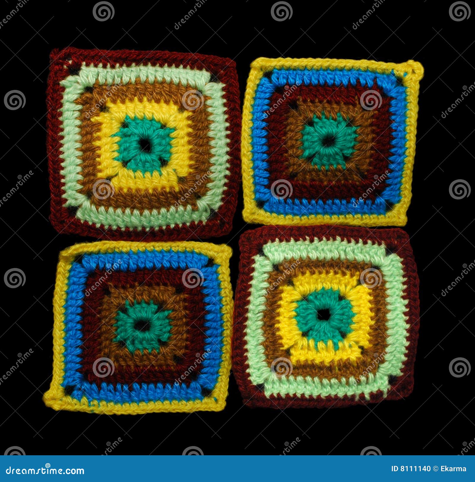 Handmade Knitted Colorful Lace Background Stock Photo - Image of ...
