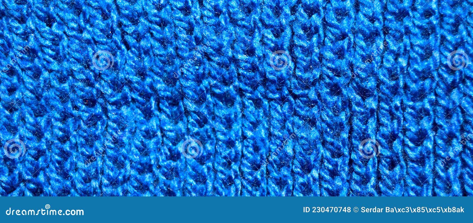 Handmade Knitted Fabric Blue Wool Background Texture Stock Photo ...