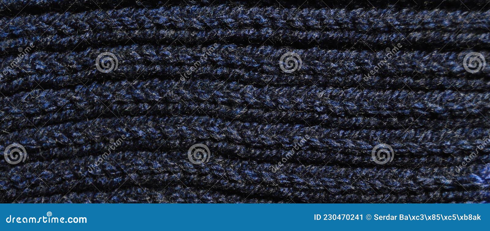 Handmade Knitted Fabric Dark Blue Wool Background Texture Stock Image ...