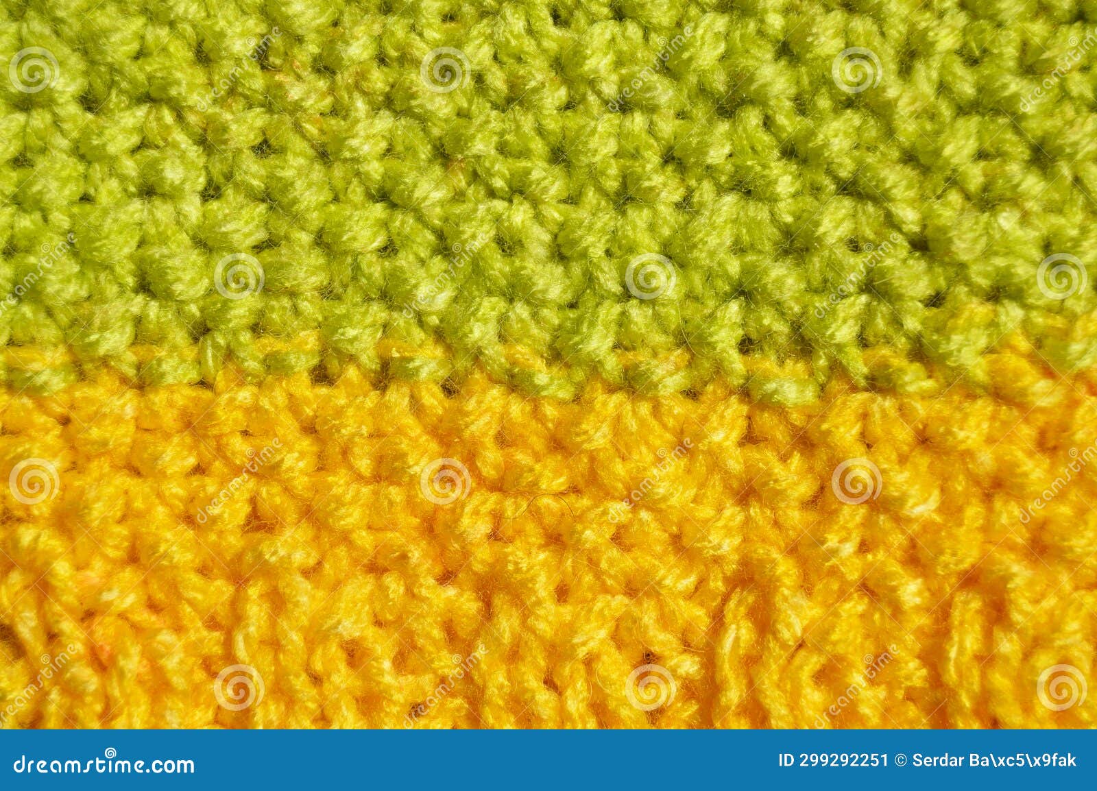 Handmade Knitted Fabric Green and Yellow Wool Background Texture Stock ...