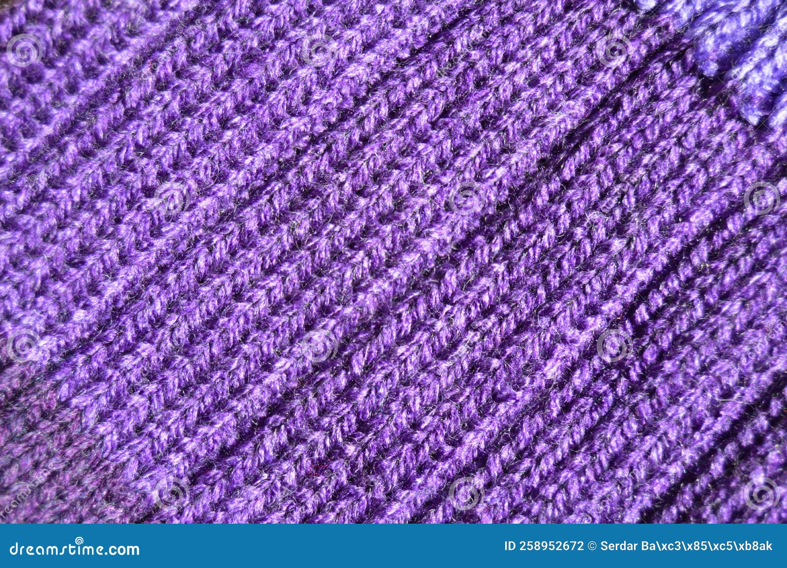 Handmade Knitted Fabric Purple Wool Background Texture Stock Photo ...