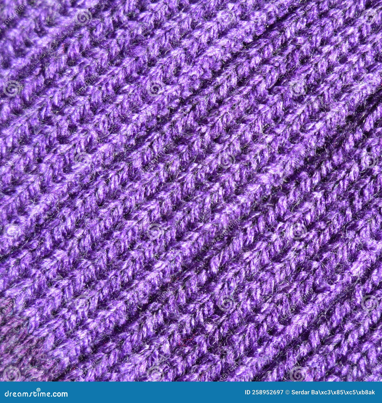 Handmade Knitted Fabric Purple Wool Background Texture Stock Image ...