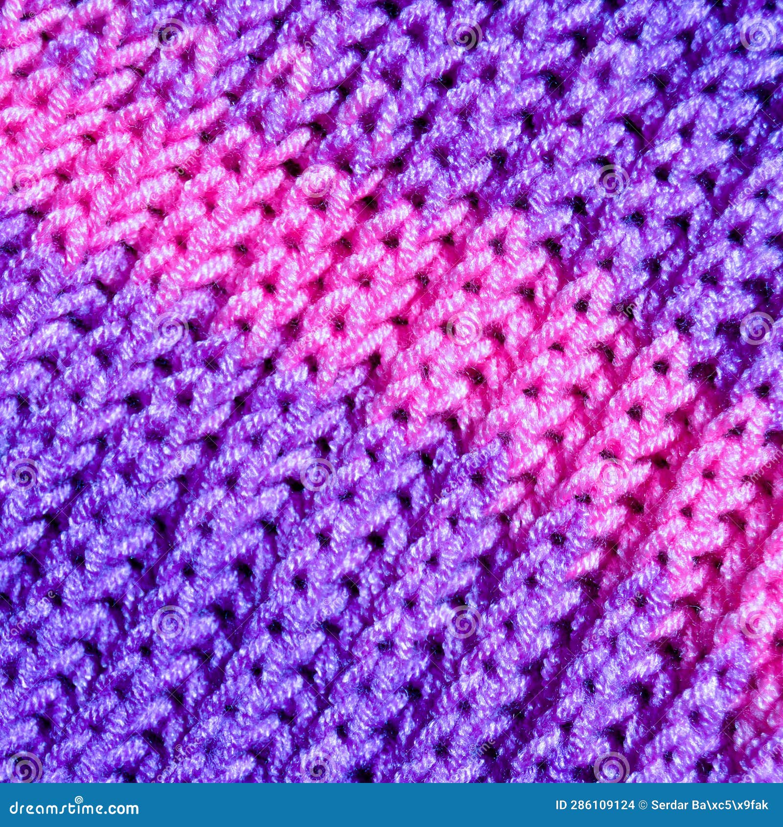 Handmade Knitted Fabric Purple Wool Background Texture Stock Photo ...