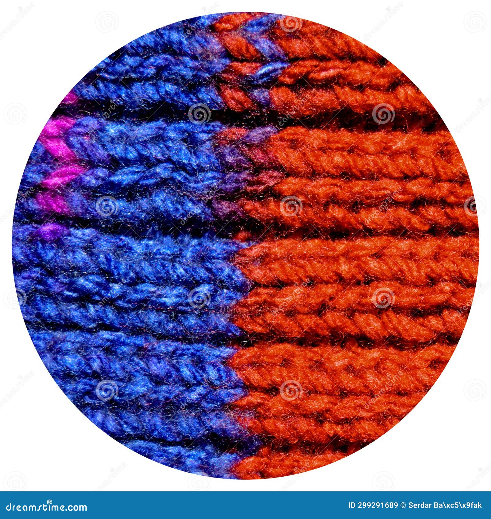 Handmade Knitted Fabric Red Blue and Orange Wool Background Texture ...