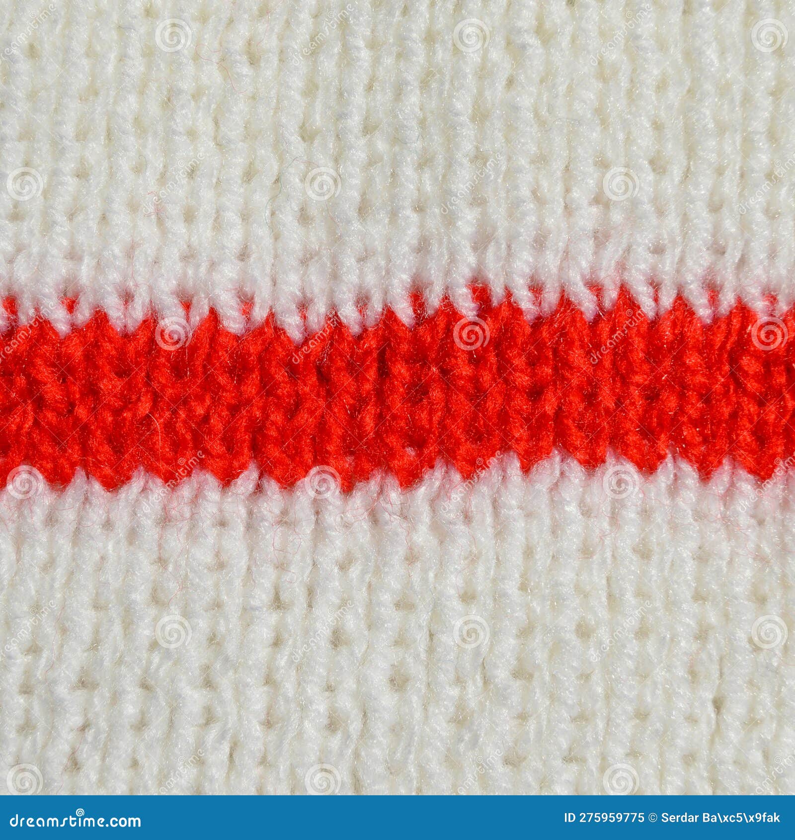 Handmade Knitted Fabric Red and White Wool Background Texture Stock ...