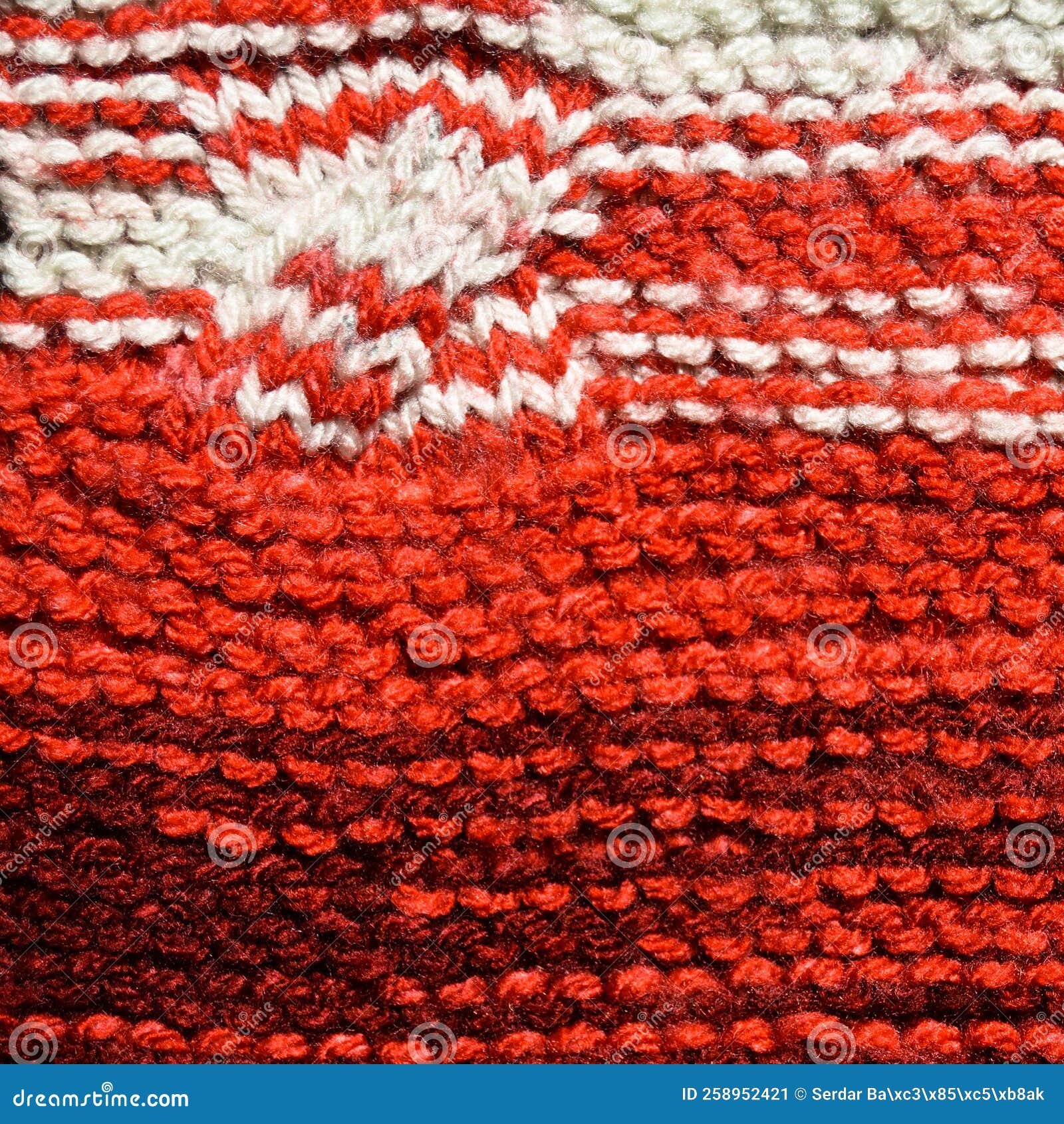 Handmade Knitted Fabric Red Wool Background Texture Stock Image - Image ...