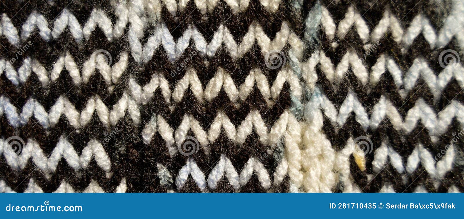 Handmade Knitted Fabric White Brown Wool Background Texture Stock Image ...