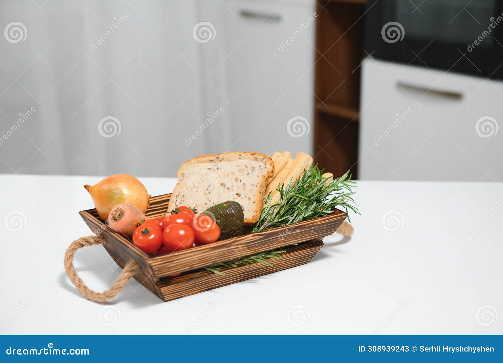 Handmade Kraft Box with Fruits and Vegetables and Bread from the ...