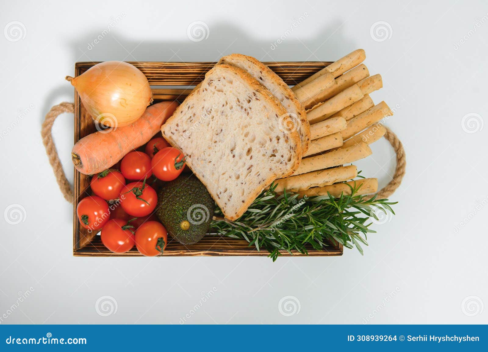 Handmade Kraft Box with Fruits and Vegetables and Bread from the ...