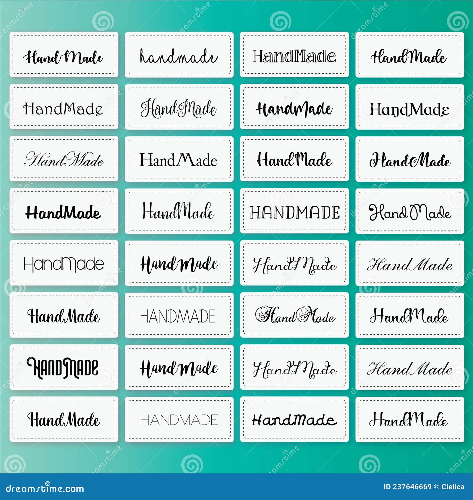 Handmade Labels Rectangle Tag Sheet Stock Vector - Illustration of ...