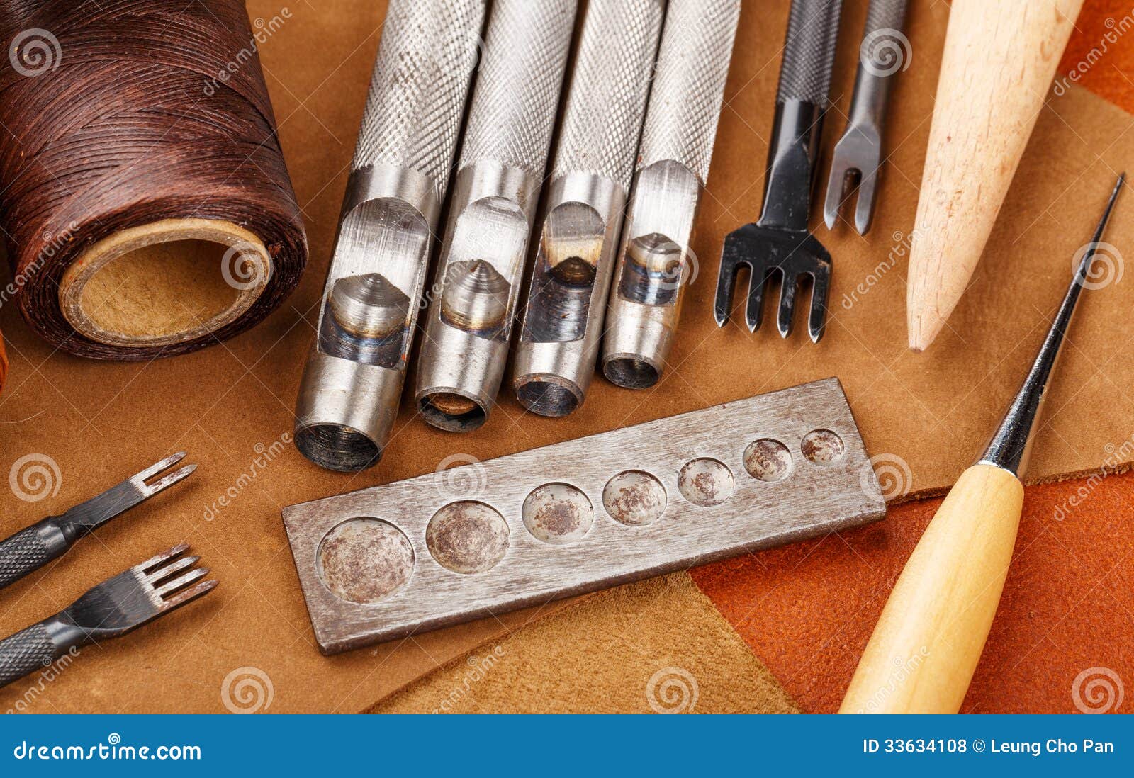 Handmade Leather Craft Equipment Stock Photo - Image of vegetable ...