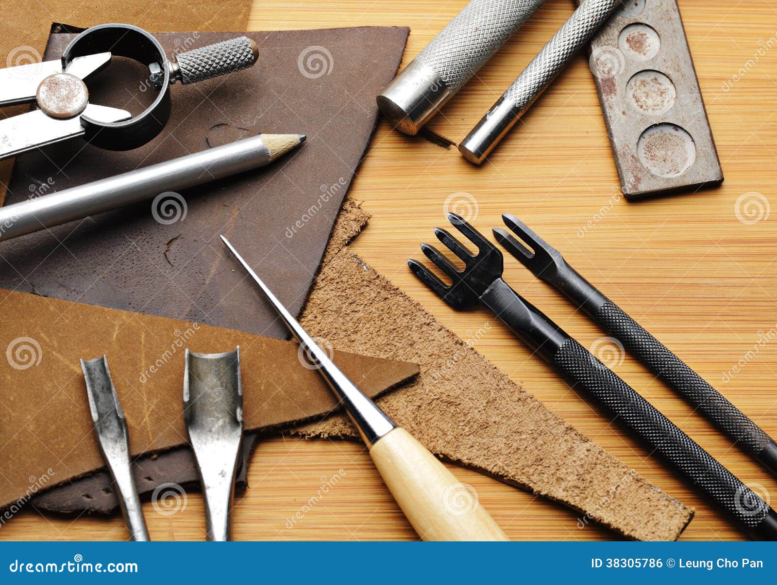 Handmade Leather Craft Tool Stock Photo - Image of crafting, tool: 38305786