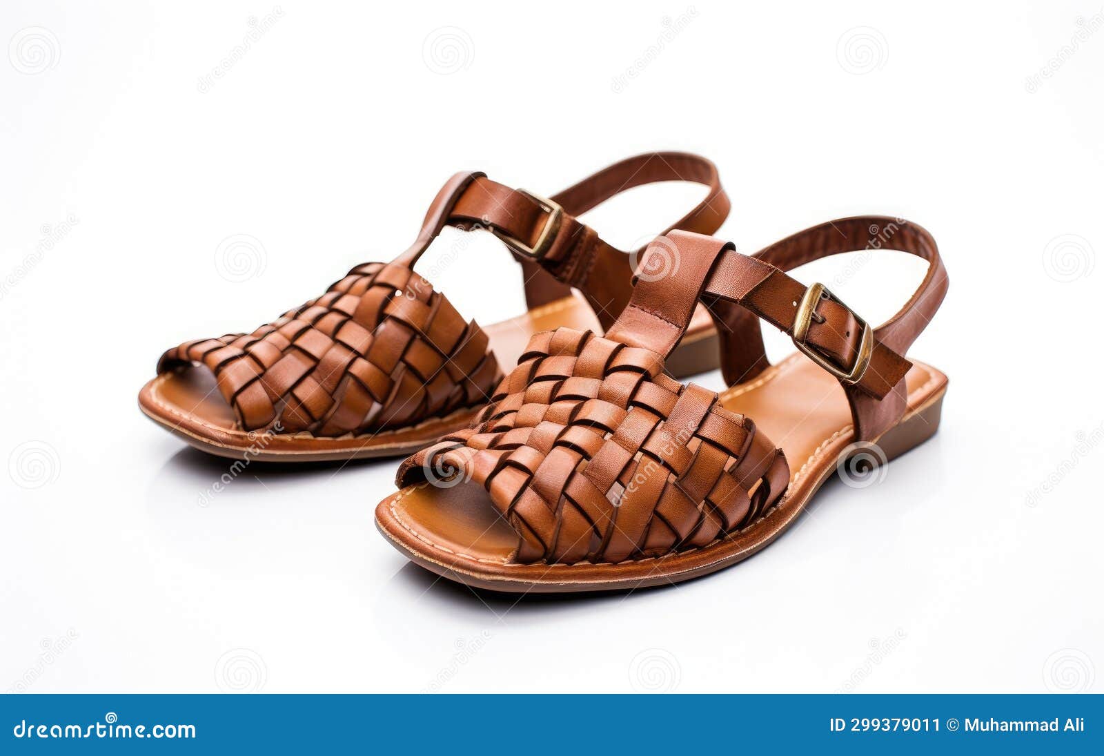 Handmade Leather Footwear on White Background Stock Illustration ...