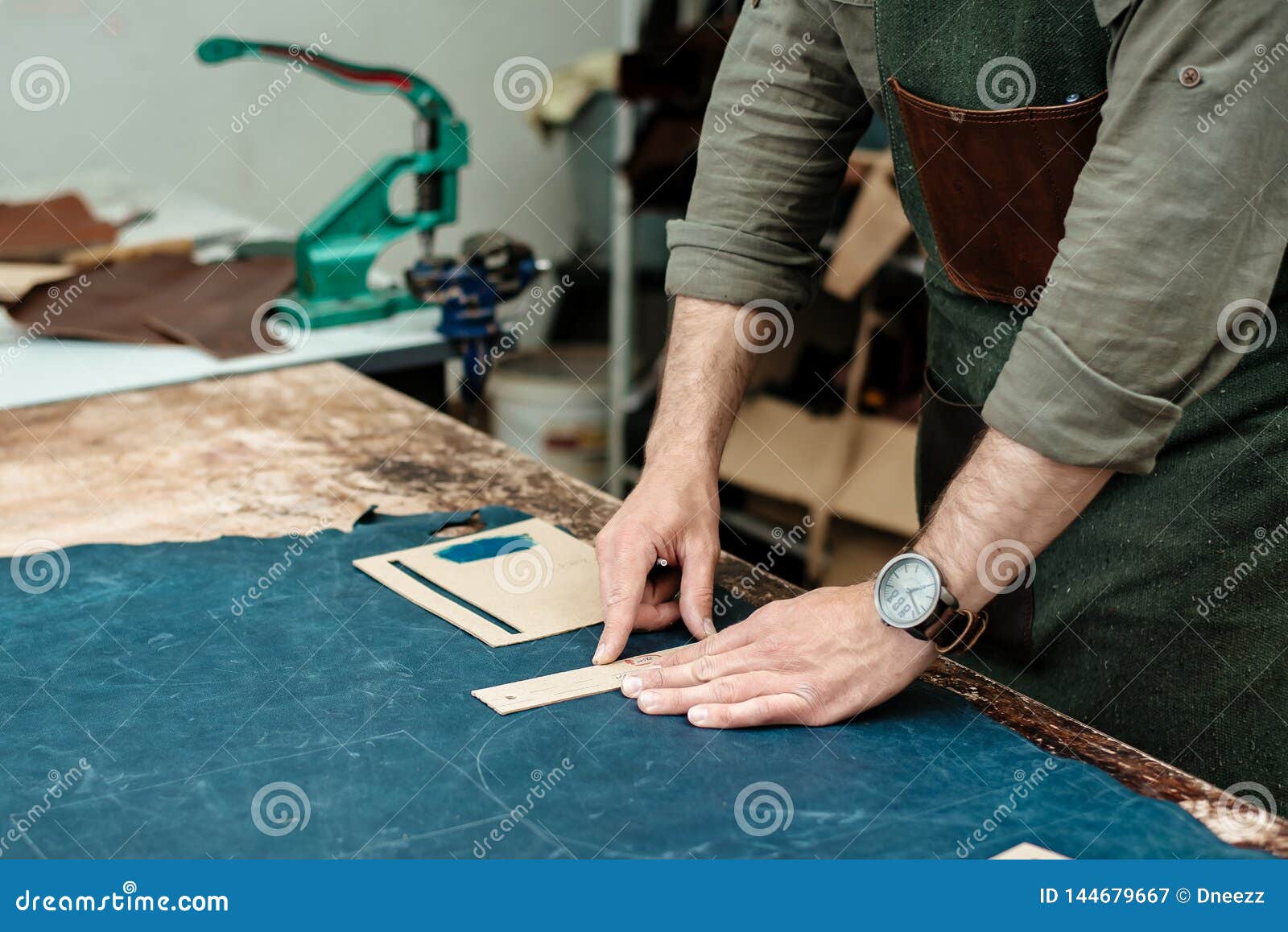 Handmade Leather Master Works with Genuine Leather Stock Image - Image ...