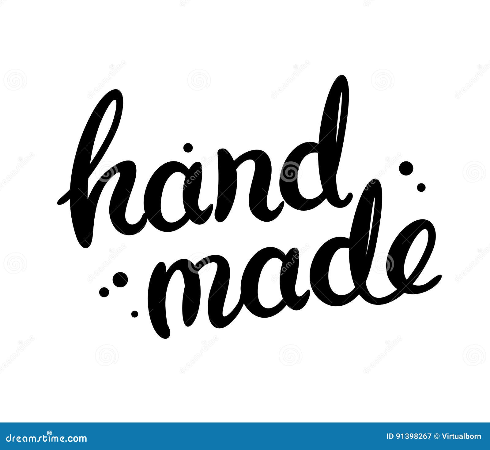 Handmade Lettering Emblem Vector Illustration Stock Vector ...