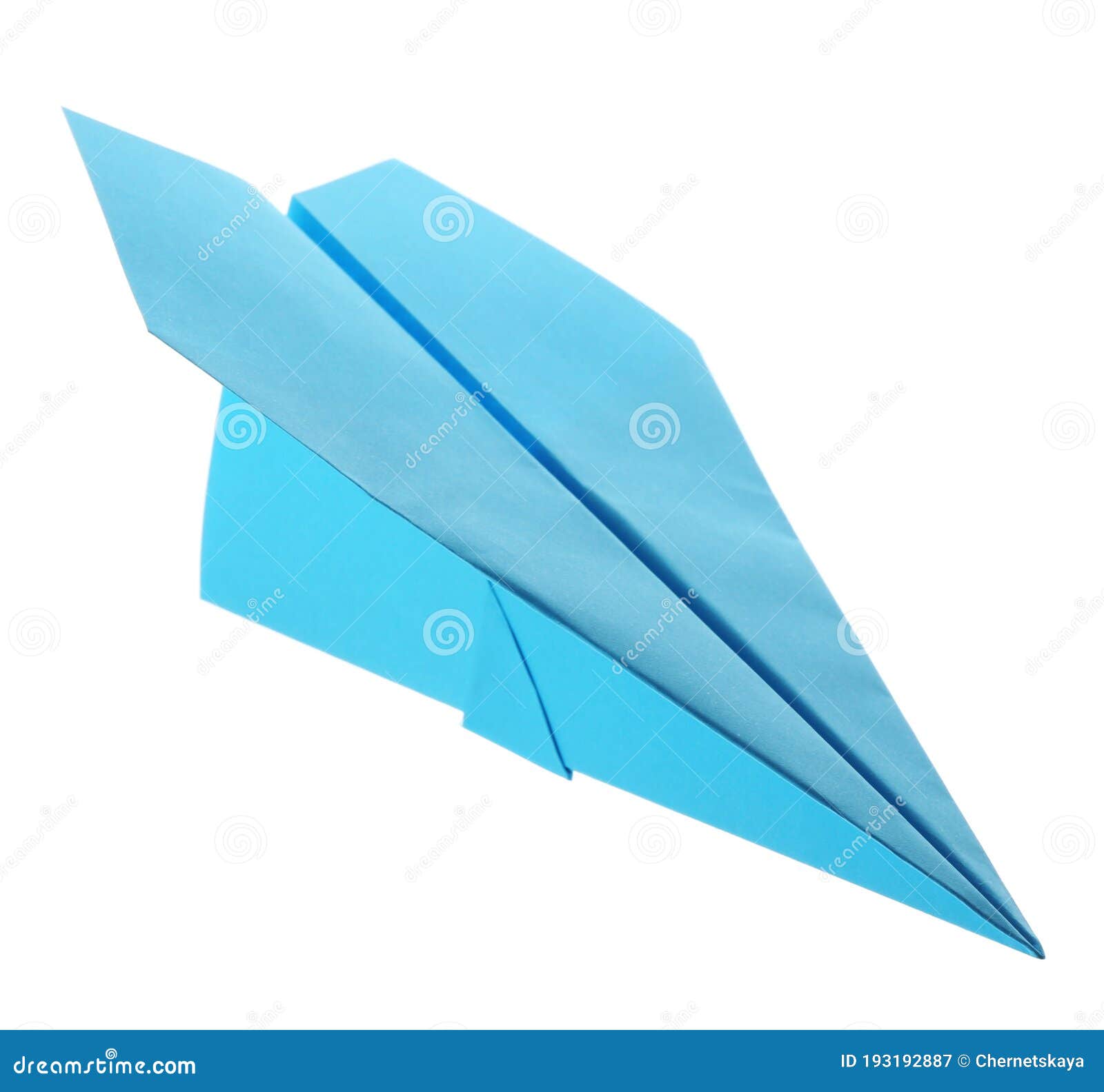 Handmade Light Blue Paper Plane Isolated Stock Image - Image of flying ...