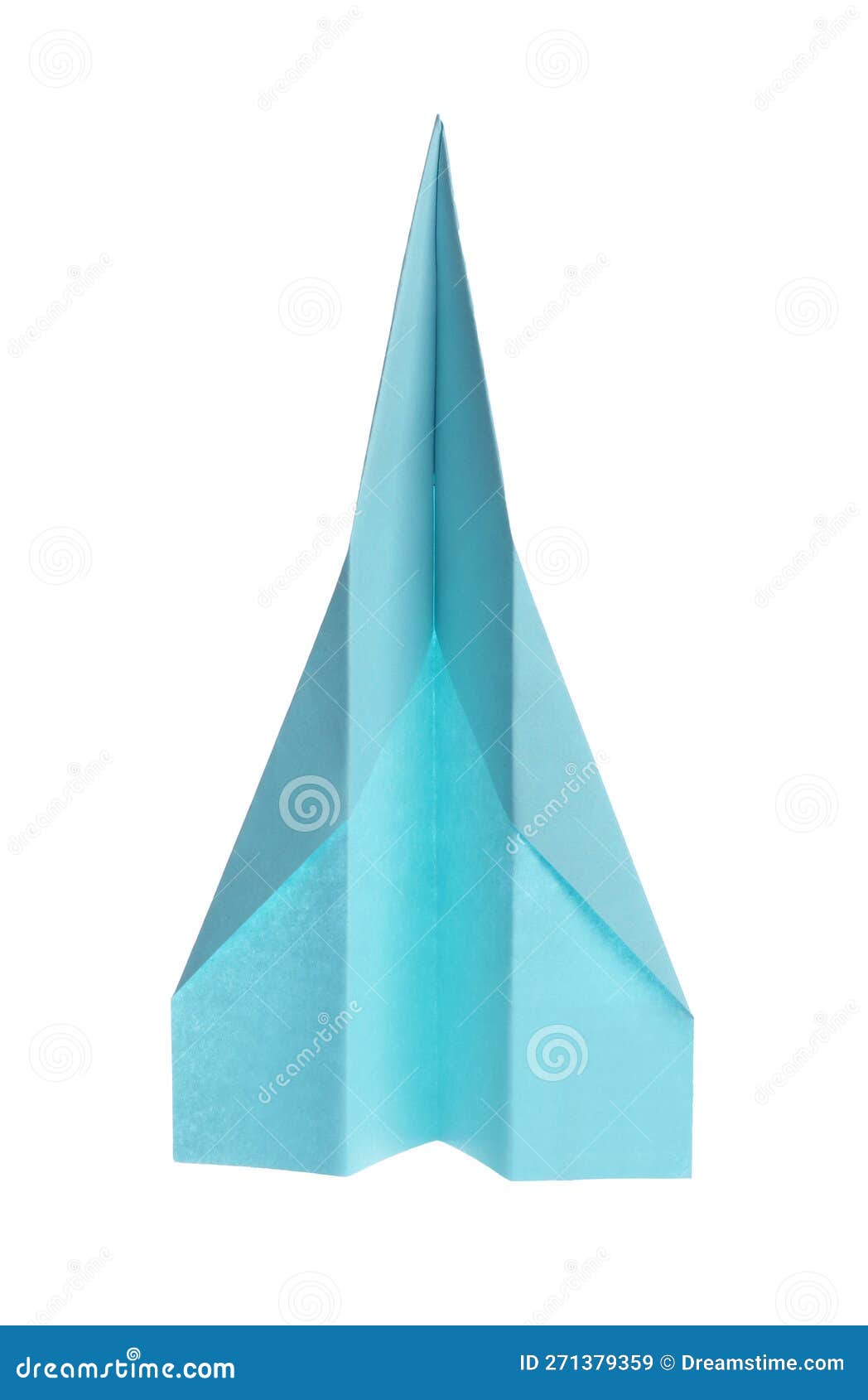 Handmade Light Blue Paper Plane Isolated on White Stock Image - Image ...