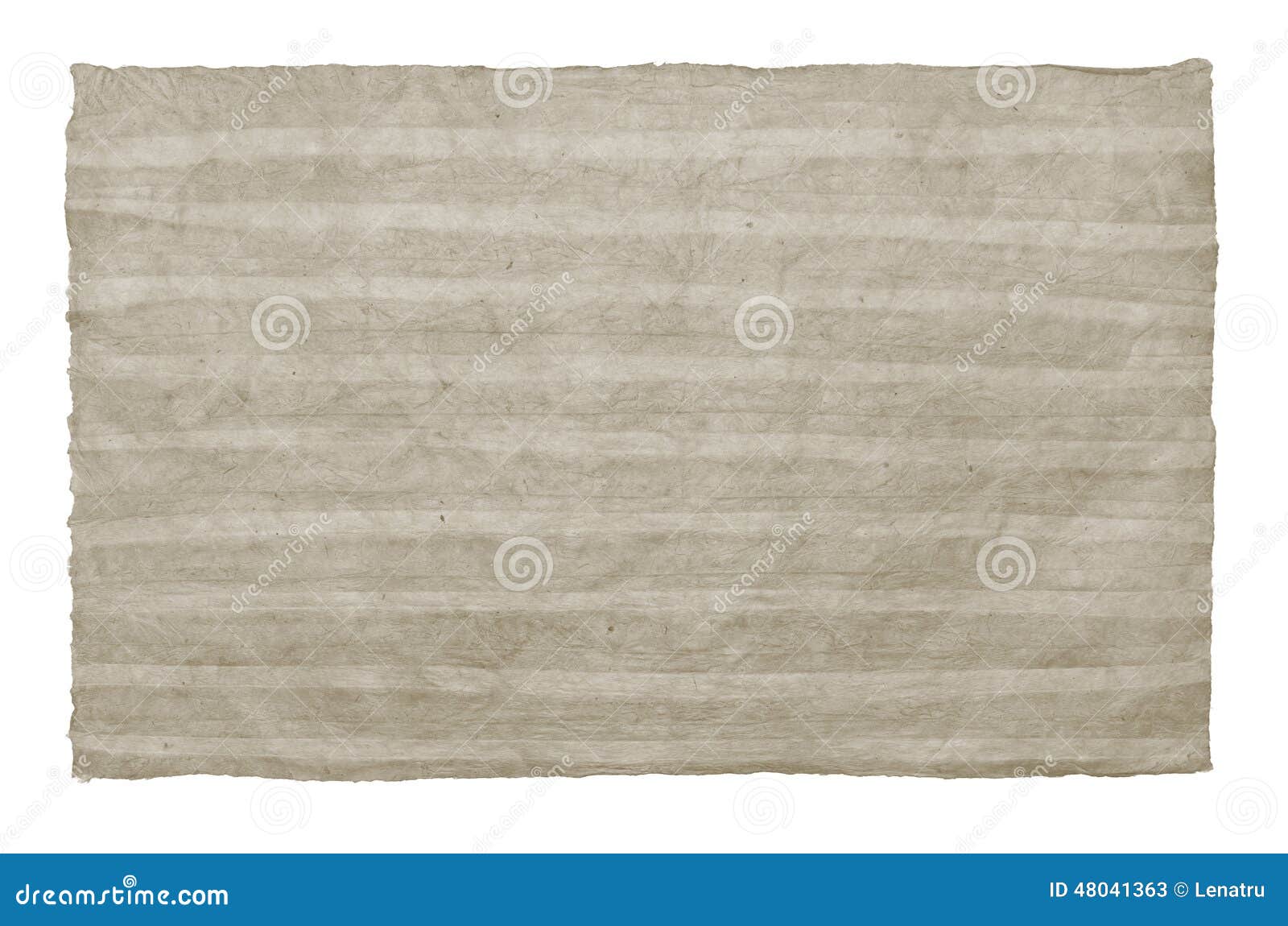 Handmade Light Grey Striped Paper Sheet on White Isolated Backg Stock ...