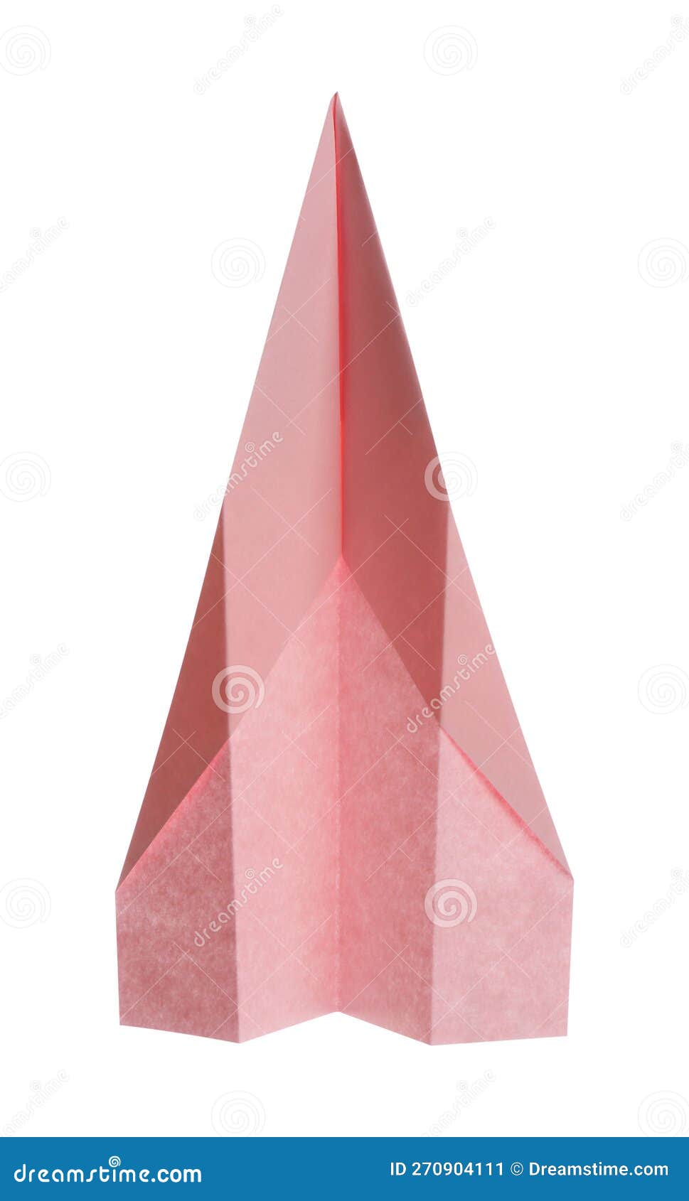 Handmade Light Pink Paper Plane Isolated on White Stock Image - Image ...