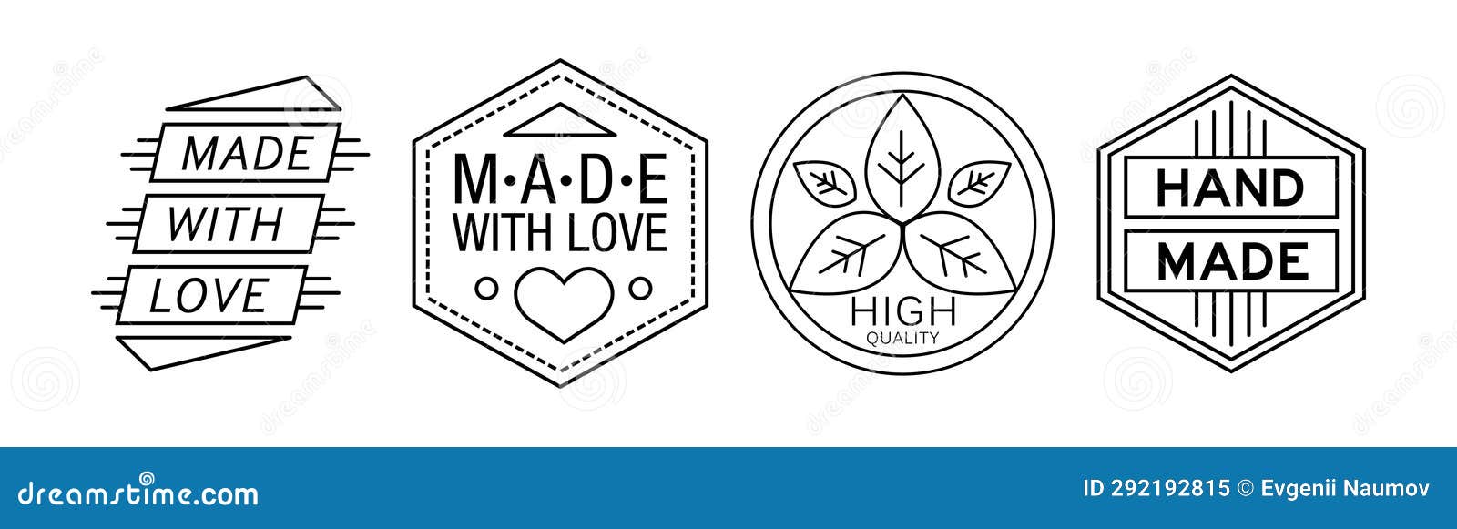 Handmade Line Badge and Labels Elements Vector Set Stock Illustration ...