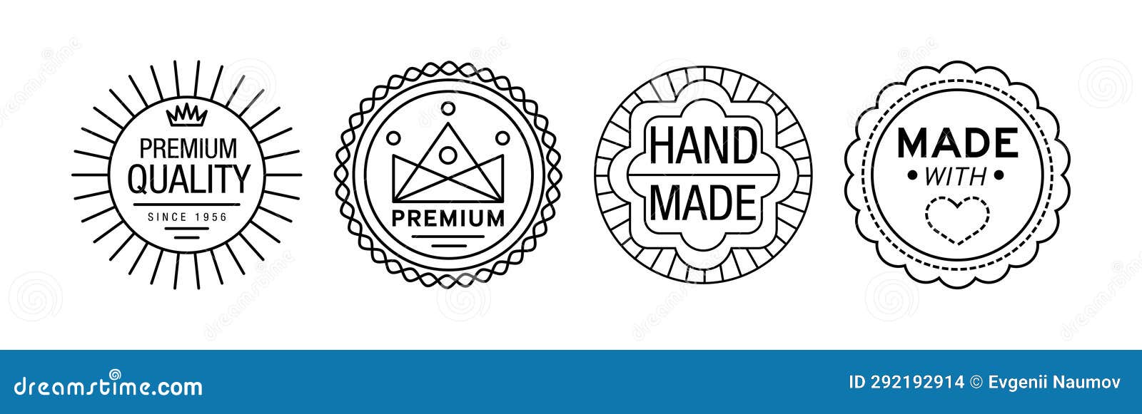 Handmade Line Badge and Labels Elements Vector Set Stock Illustration ...