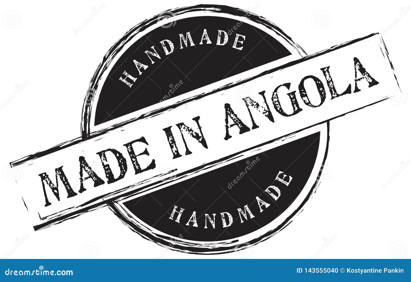 Handmade Made in Angola stock vector. Illustration of print - 143555040