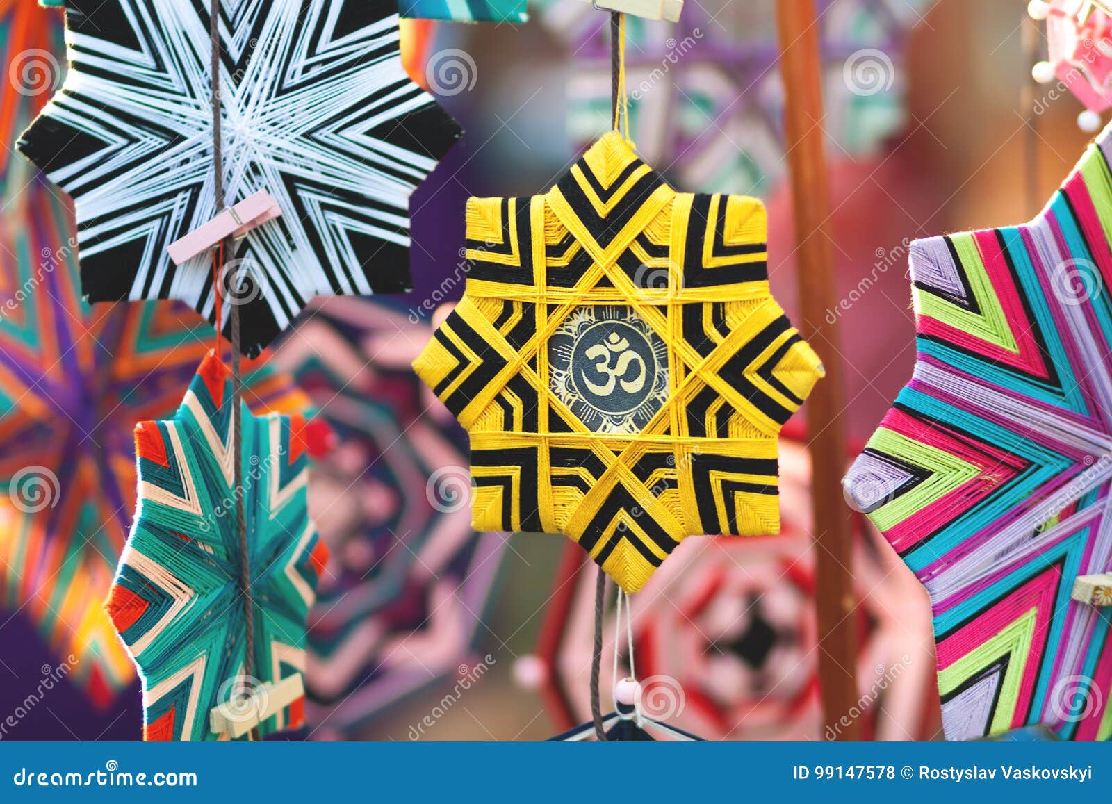 Handmade mandalas stock photo. Image of color, materials - 99147578