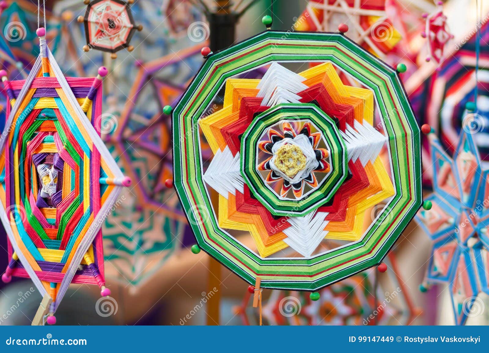 Handmade mandalas stock image. Image of knitted, natural - 99147449