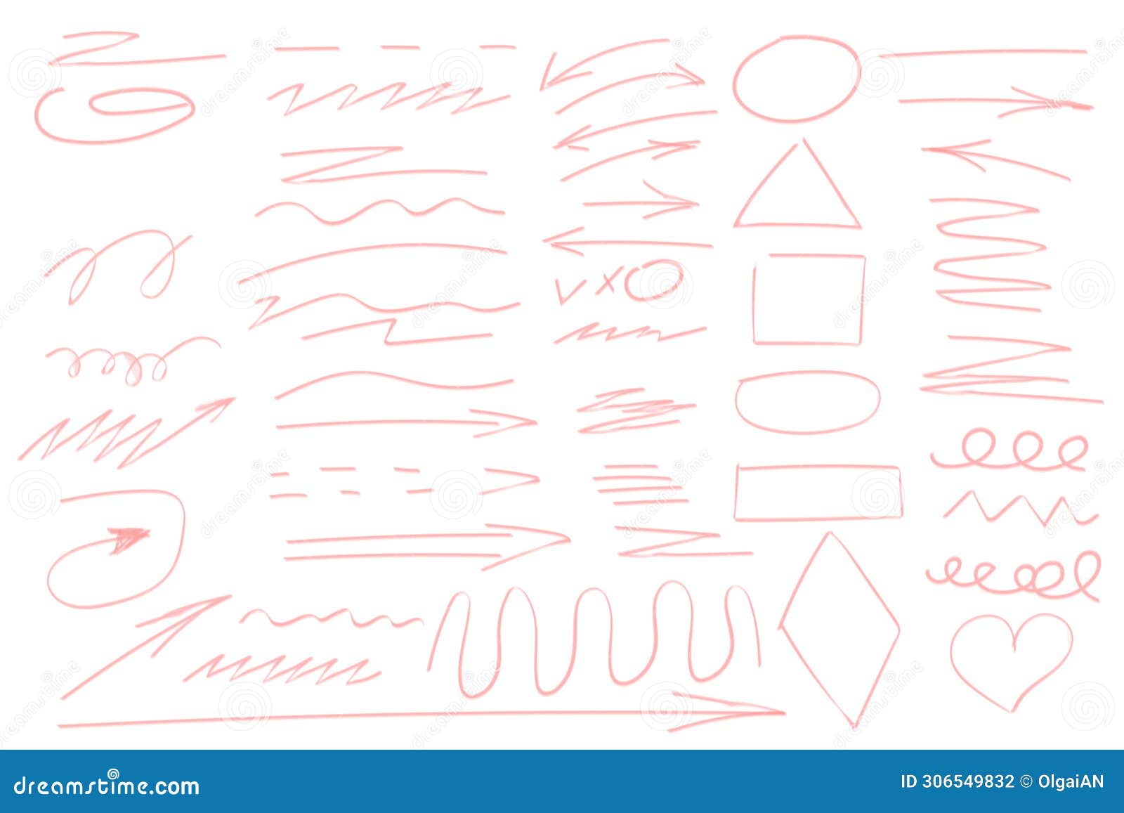 Handmade Marker Strokes. Marker Lines, Marker Stripes and Highlight ...