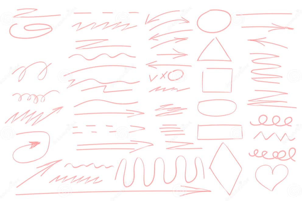 Handmade Marker Strokes. Marker Lines, Marker Stripes and Highlight ...