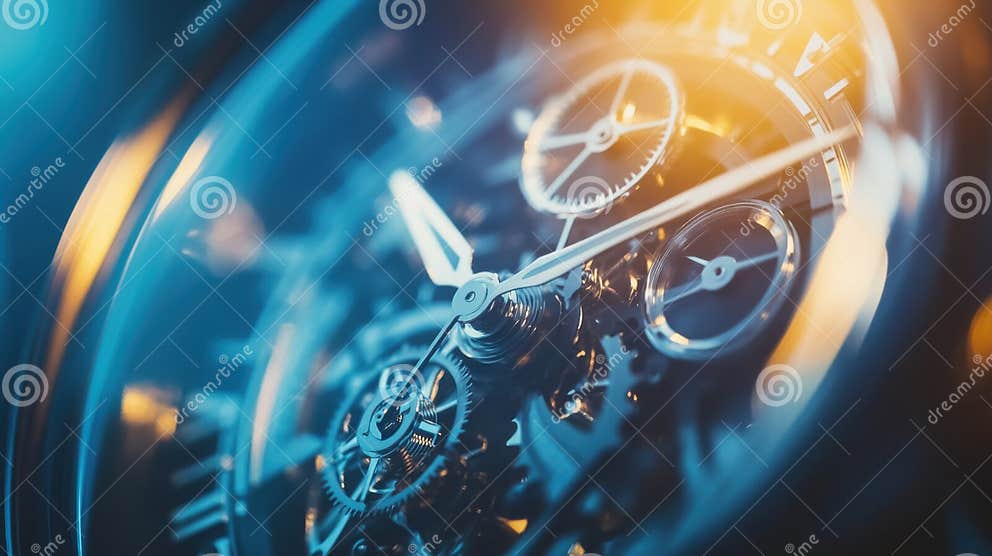 Handmade Mechanical Old Clockwork Close Up Stock Illustration ...