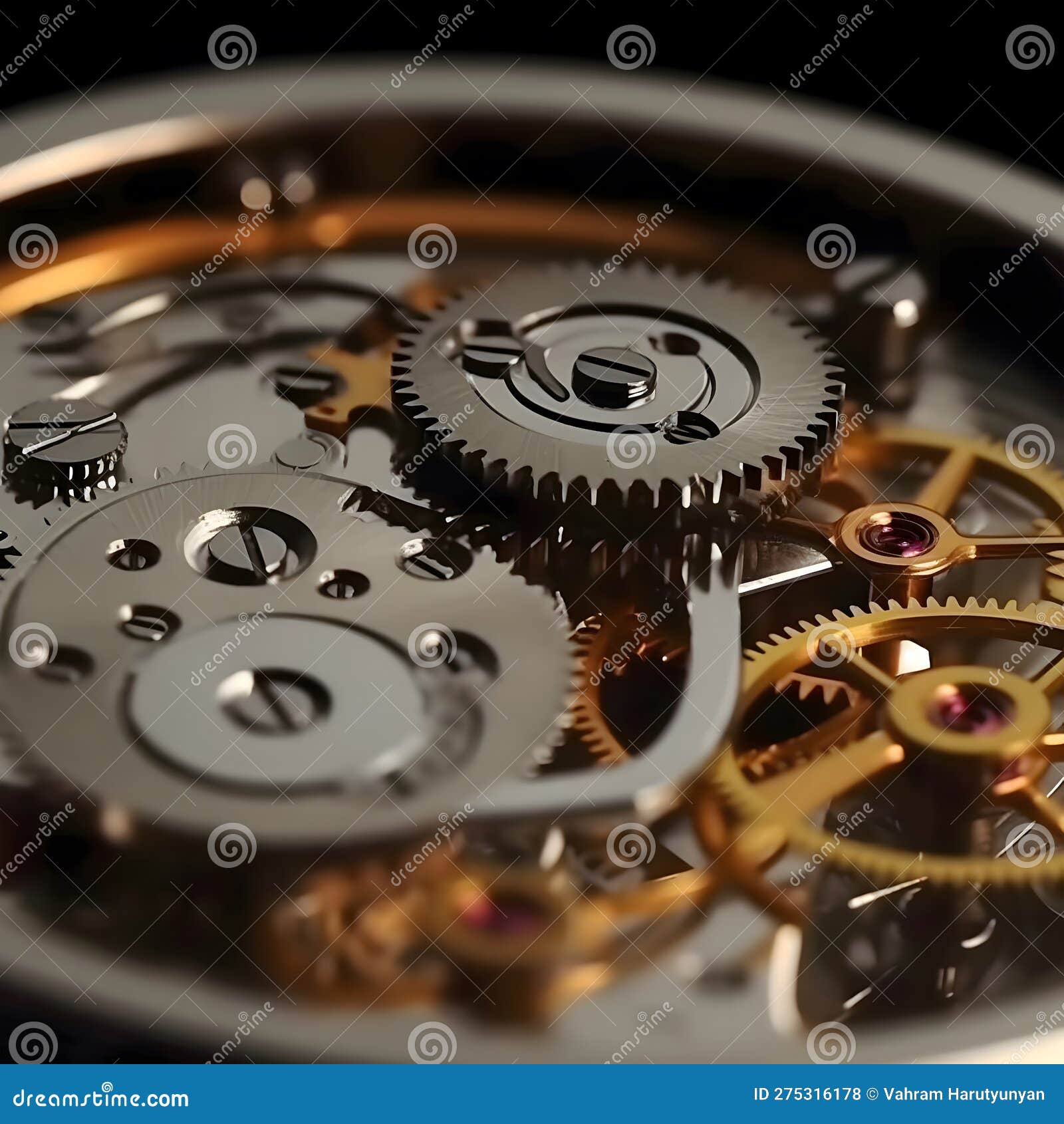 Handmade Mechanical Old Clockwork Close Up Stock Illustration ...