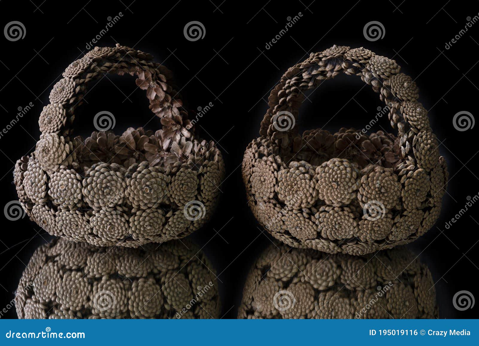 Handmade Medium Size Basket Model with Handle Stock Photo - Image of ...